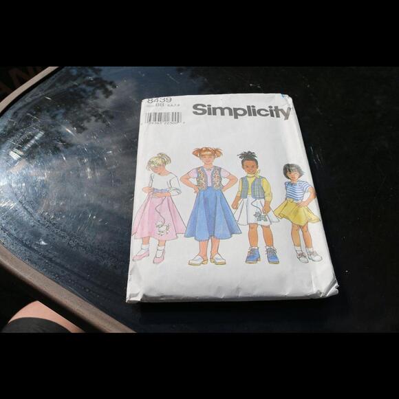 Toys | Simplicity 8439 Sewing Pattern From 1998 Girls Flared Skirt Vest ...